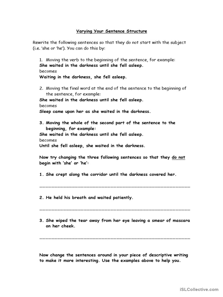 Sentence Structure | PDF