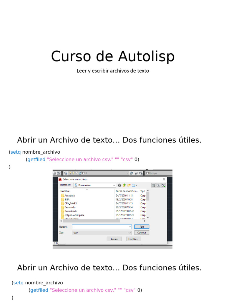 Curso de Autolisp - Clase05 | PDF | Programación de computadoras