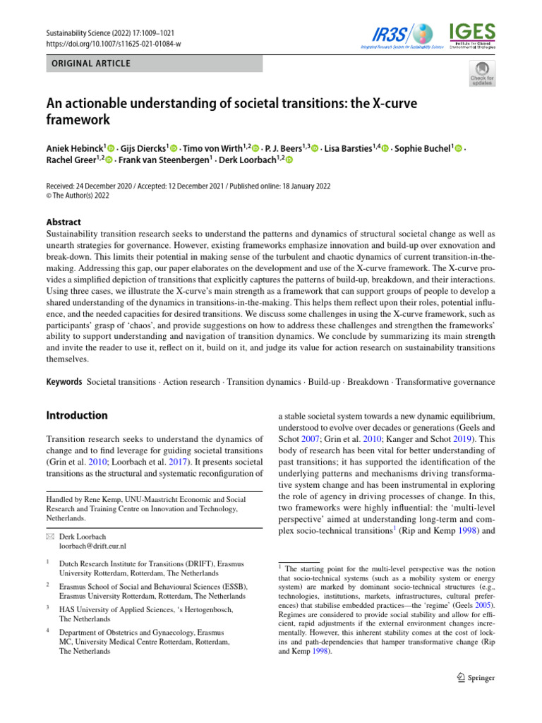 An Actionable Understanding of Societal Transitions The X-Curve ...