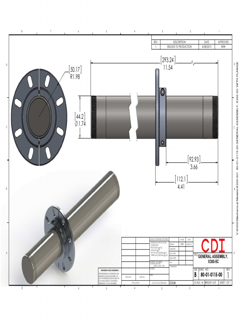80 01 0115 00 General Assemblyx300 5C With Flange | PDF
