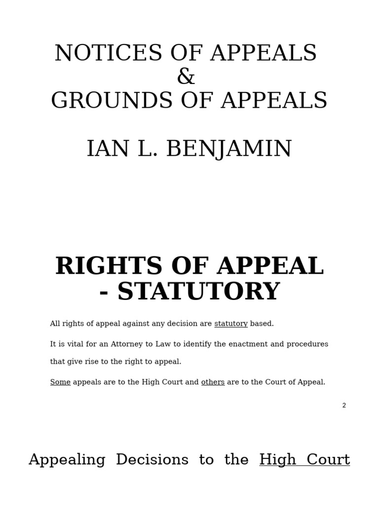 Presentation Re Grounds of Appeal | PDF | Court Of Appeal Of Singapore ...