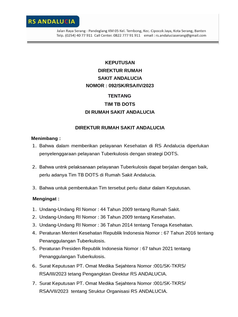 SK_Tim_TB_DOTS17 revisi | PDF