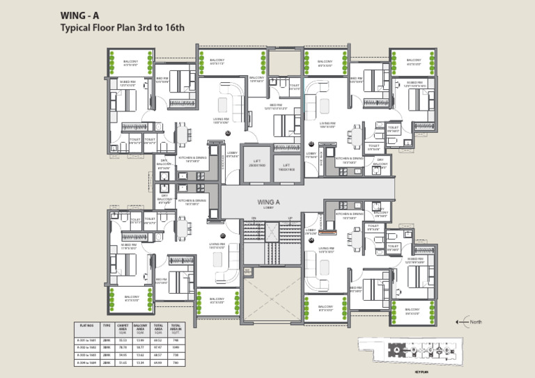 A Wing Typical Floor Plan Final | PDF