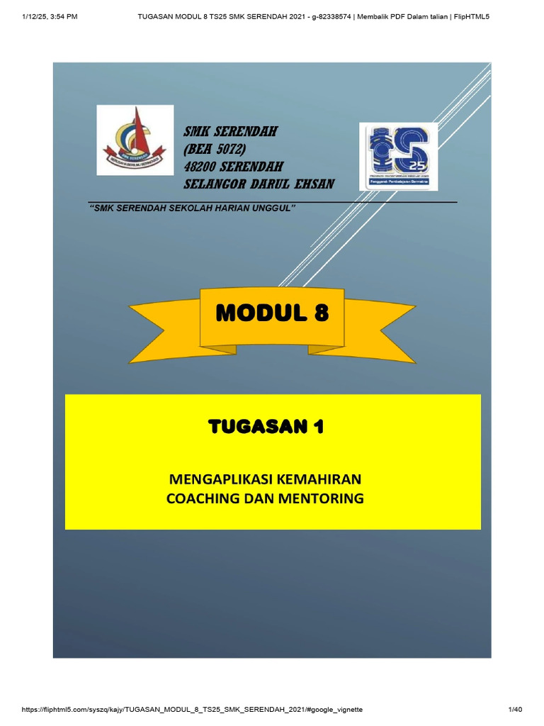 Tugasan Modul 8 Ts25 Smk Serendah 2021 - G-82338574 _ Membalik PDF Dalam Talian _ Fliphtml5 | PDF