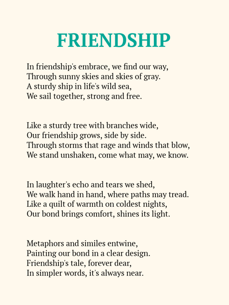 The Essence of Friendship in Poetry | PDF
