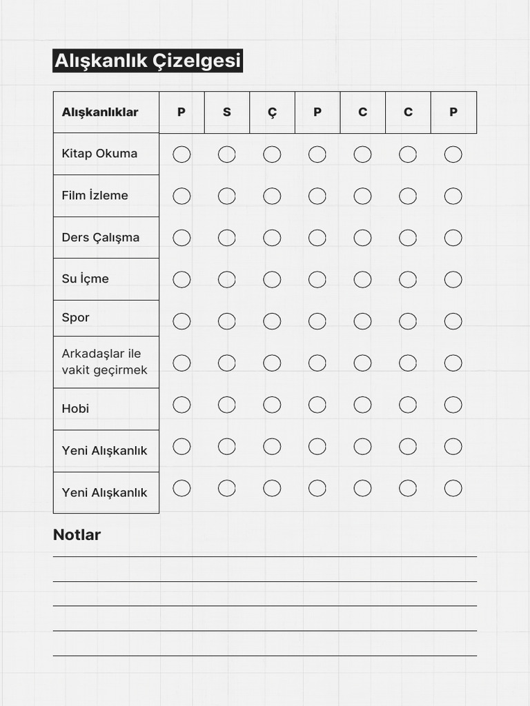 Beyaz Minimal Alışkanlık Çizelgesi Planlayıcı_20250118_221652_0000 | PDF