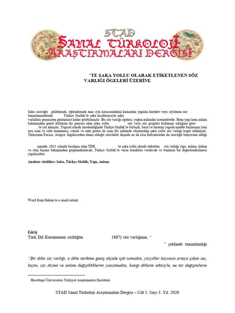 TDK T RK e S ZL K Te Aka Yollu Olarak Et Ketlenen S Z Varli I Geler Zer ...