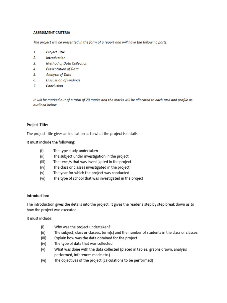 CSEC Math SBA Guidelinehhh | PDF | Data | Statistics