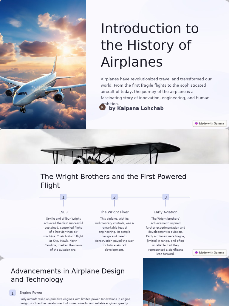 Introduction To The History of Airplanes | PDF | Airplane | Aviation