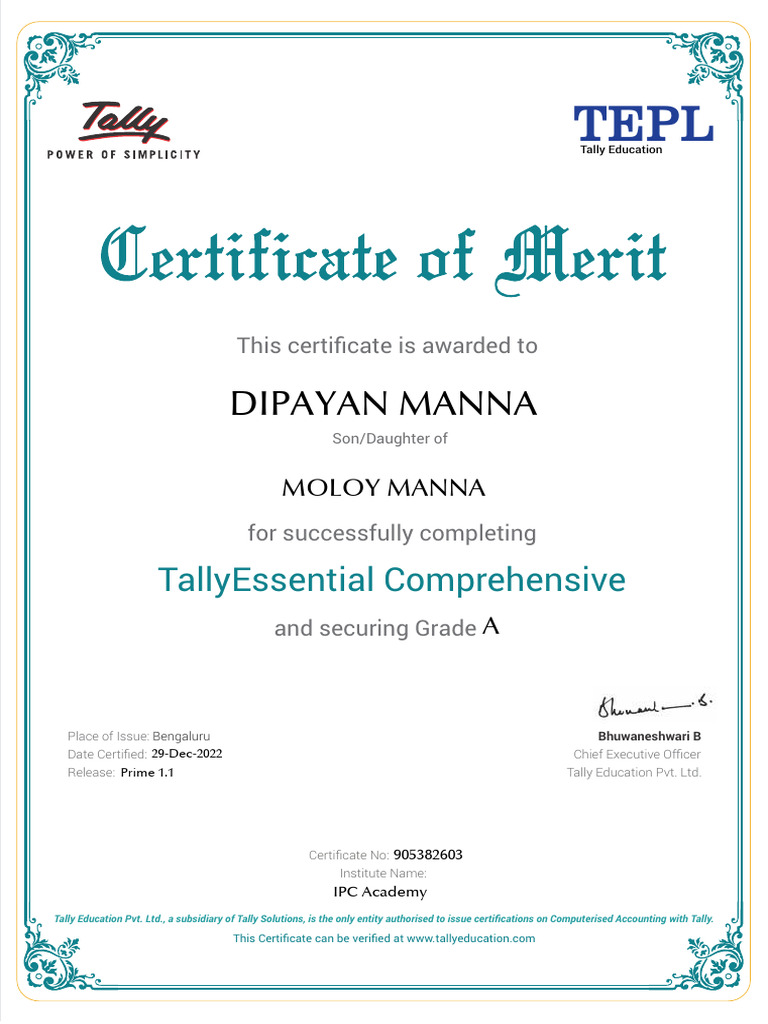 Dipayan-Manna Tally Education | PDF | Taxes | Business Economics