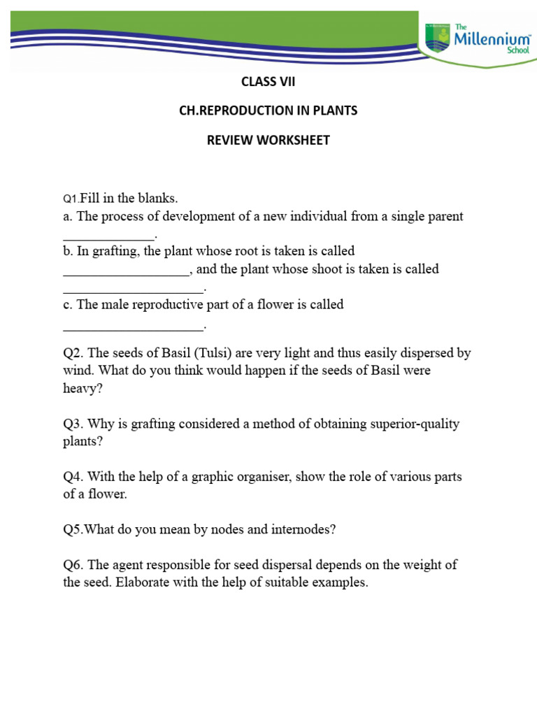 REPRODUCTION IN PLANTS ws | PDF