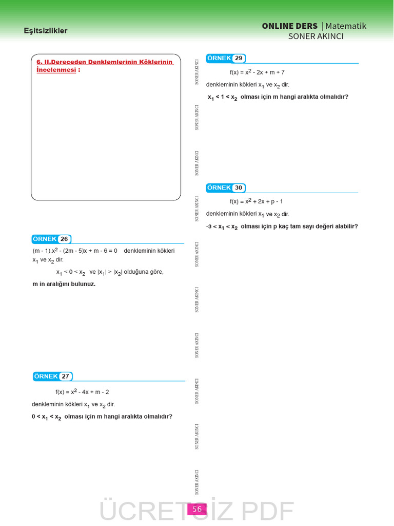 Ders-16 Eşitsizlikler | PDF