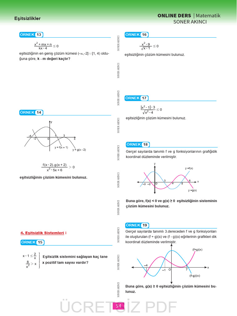 Ders-15 Eşitsizlikler | PDF