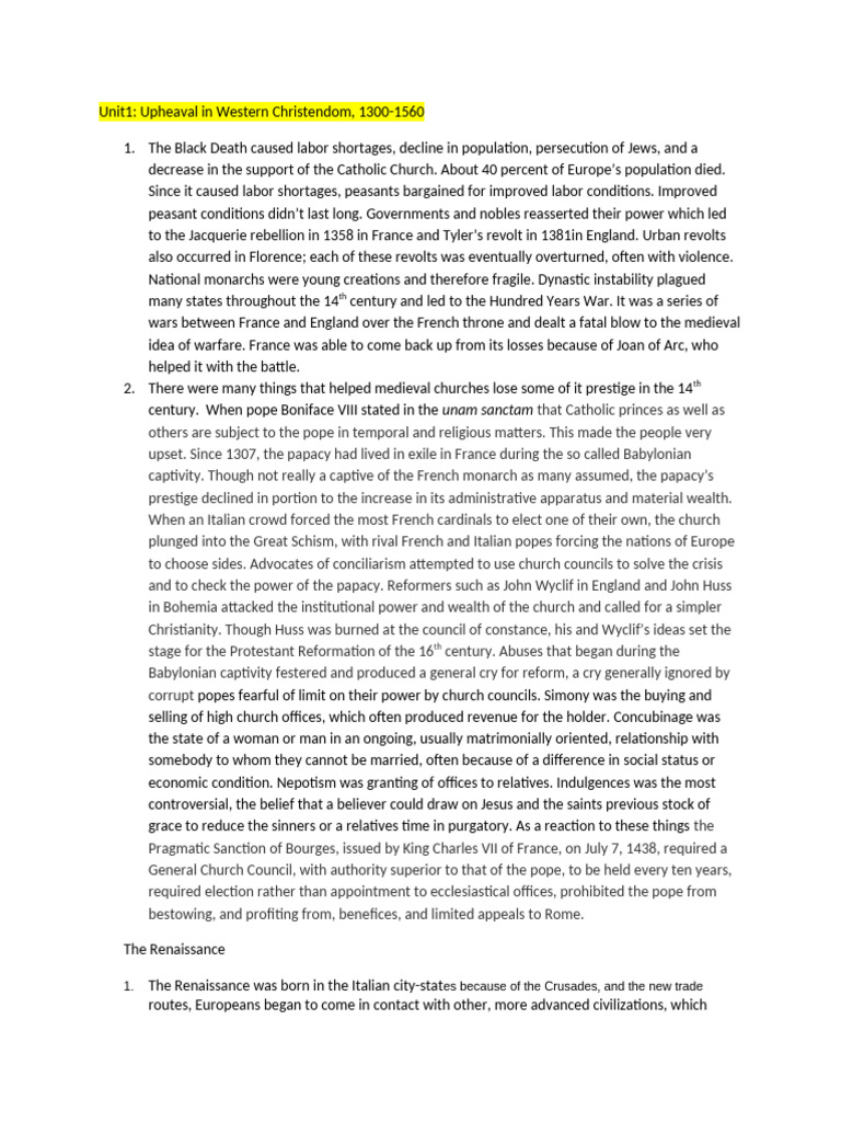 Ap Euro Review | PDF | Renaissance | Pope