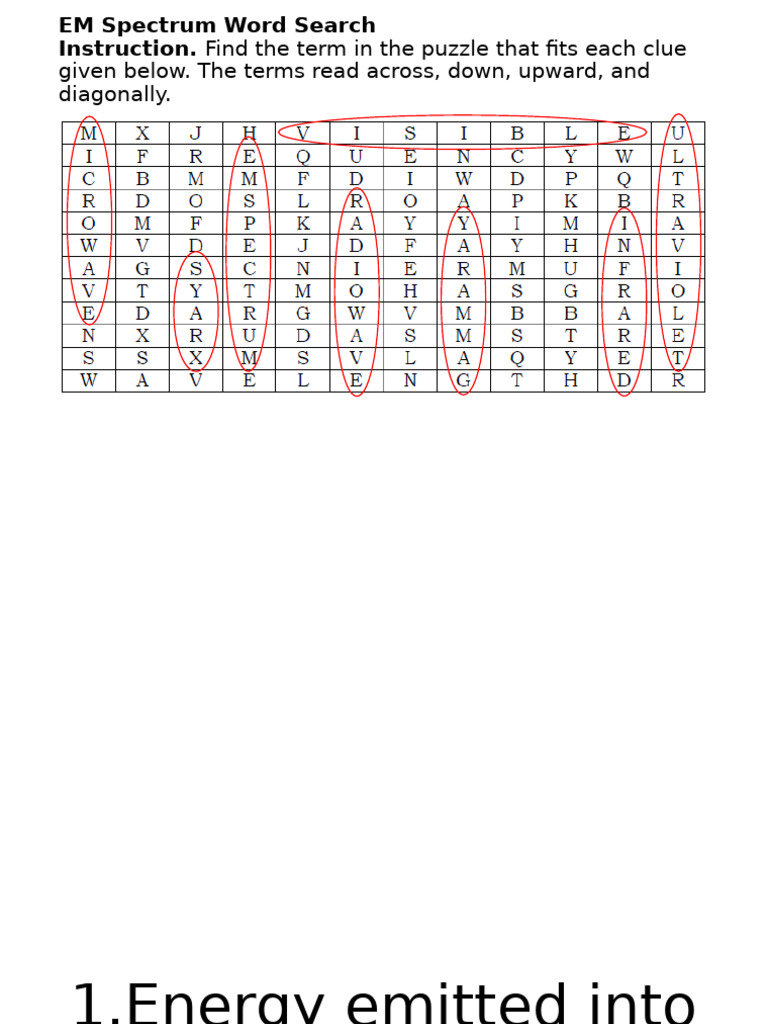 Electromagnetic Spectrum Puzzle | PDF | Electromagnetic Radiation ...