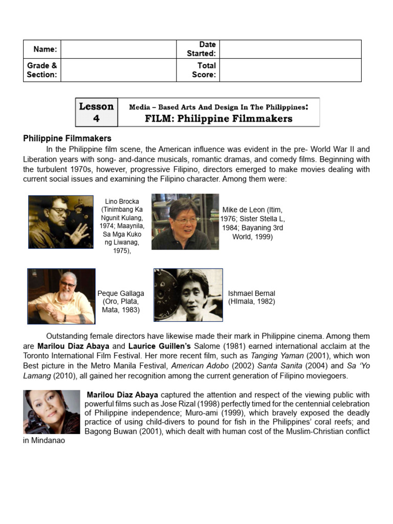 Philippine Filmmakers | PDF