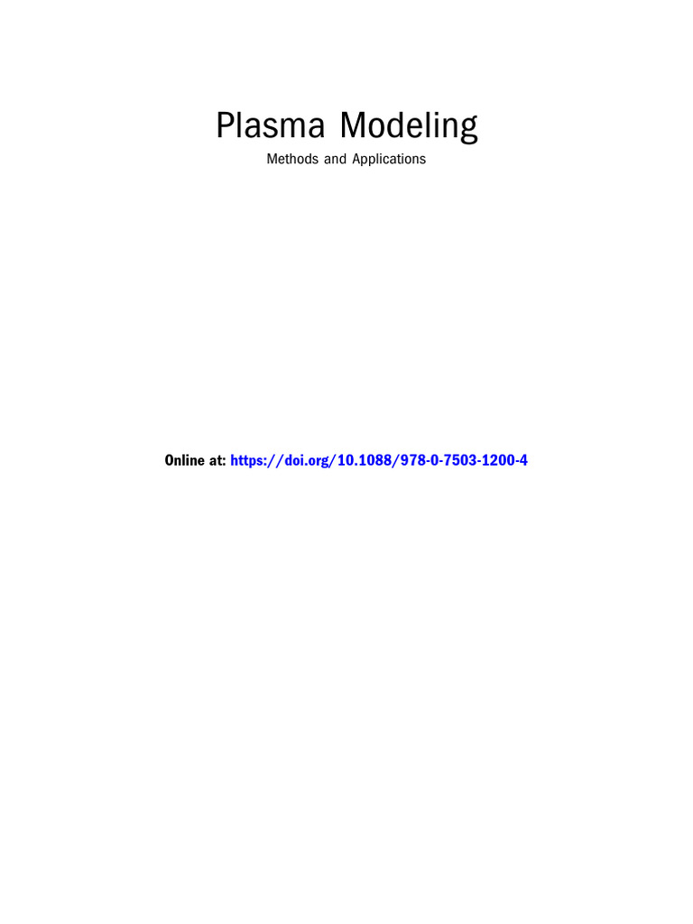 Plasma Modeling | PDF | Magnetohydrodynamics | Plasma (Physics)