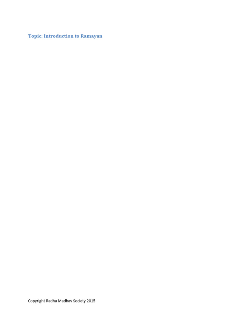 Introduction to Shri Ramayan | PDF | Rama | Ramayana