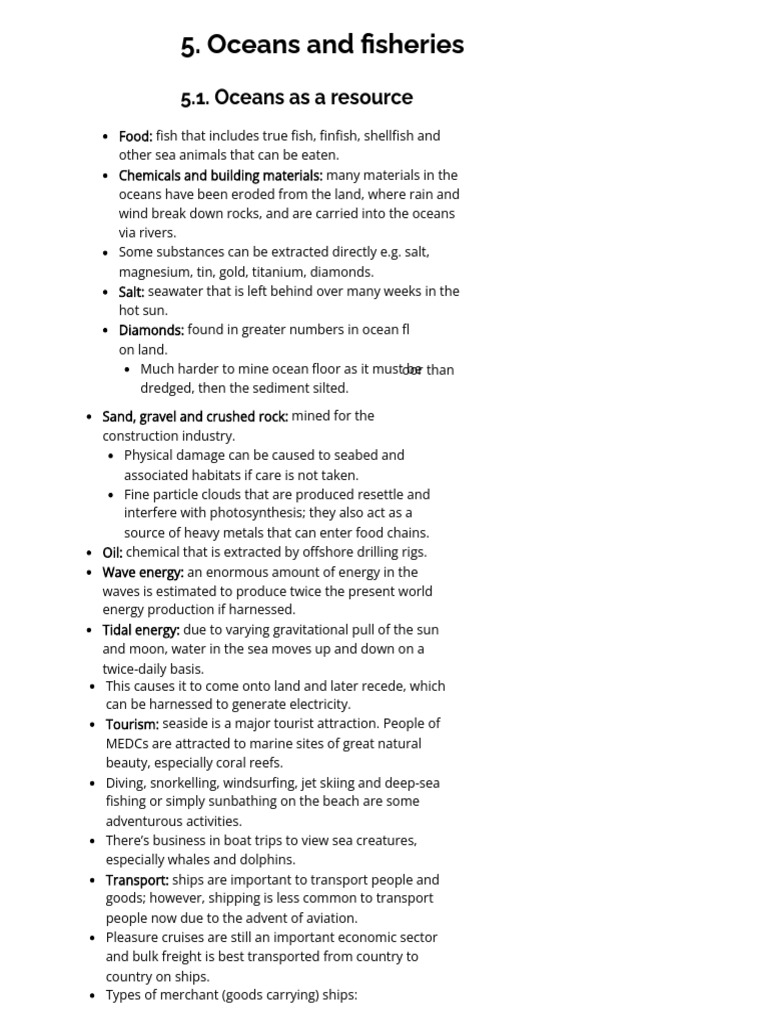 UNIT 5,6,7 | PDF | Sea | Oceans