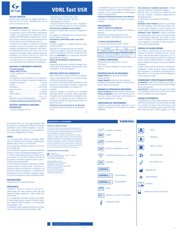 VDRL fast USR | PDF | Laboratorios | Especialidades Medicas