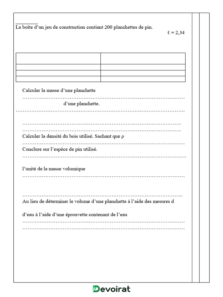 Devoir de Contrôle N°2 - Sciences Physiques - 1ère AS (2023-2024) MR ...