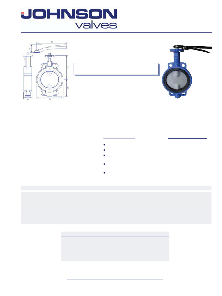 Butterfly Valves Data Sheet Overview | PDF | Valve | Steel
