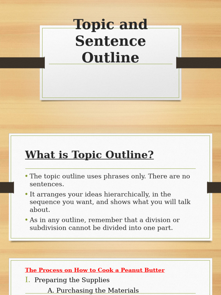 Lesson 1.3 Topic and Sentence Outline | PDF