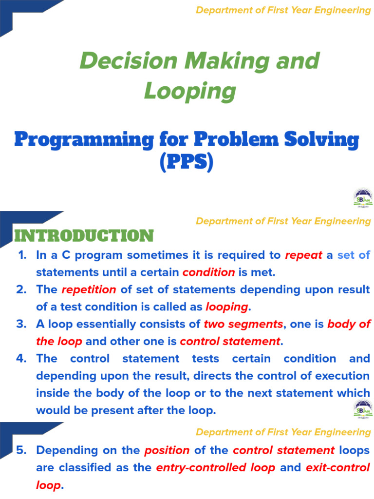 Decision Making and Looping | PDF | Control Flow | Applied Mathematics