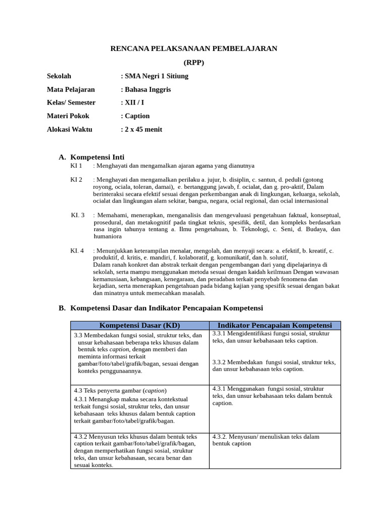 RPP Bing - Caption | PDF