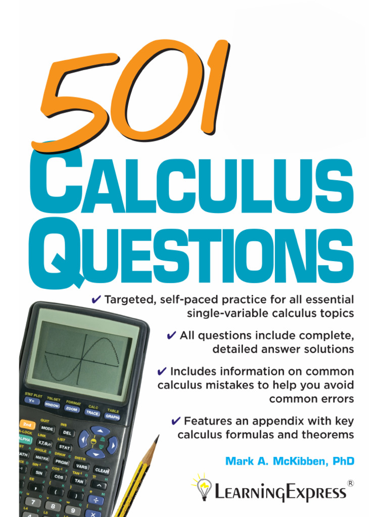 501 Calculus Questions | PDF | Equations | Integral