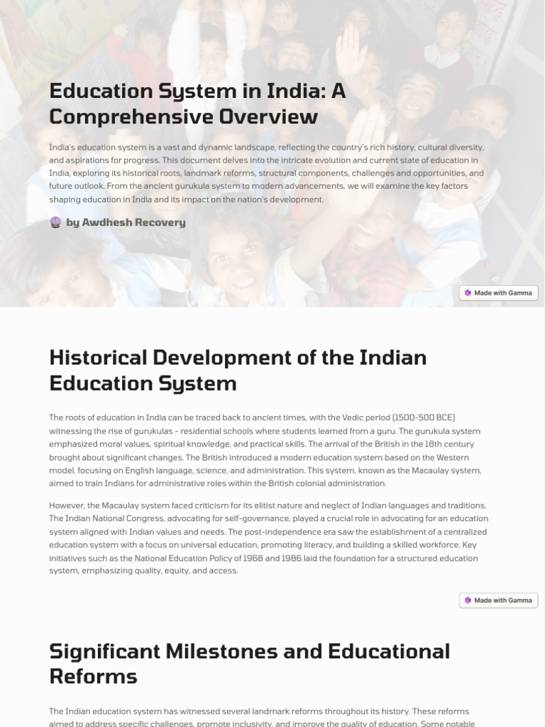 Overview of India's Education System | PDF | Educational Technology ...