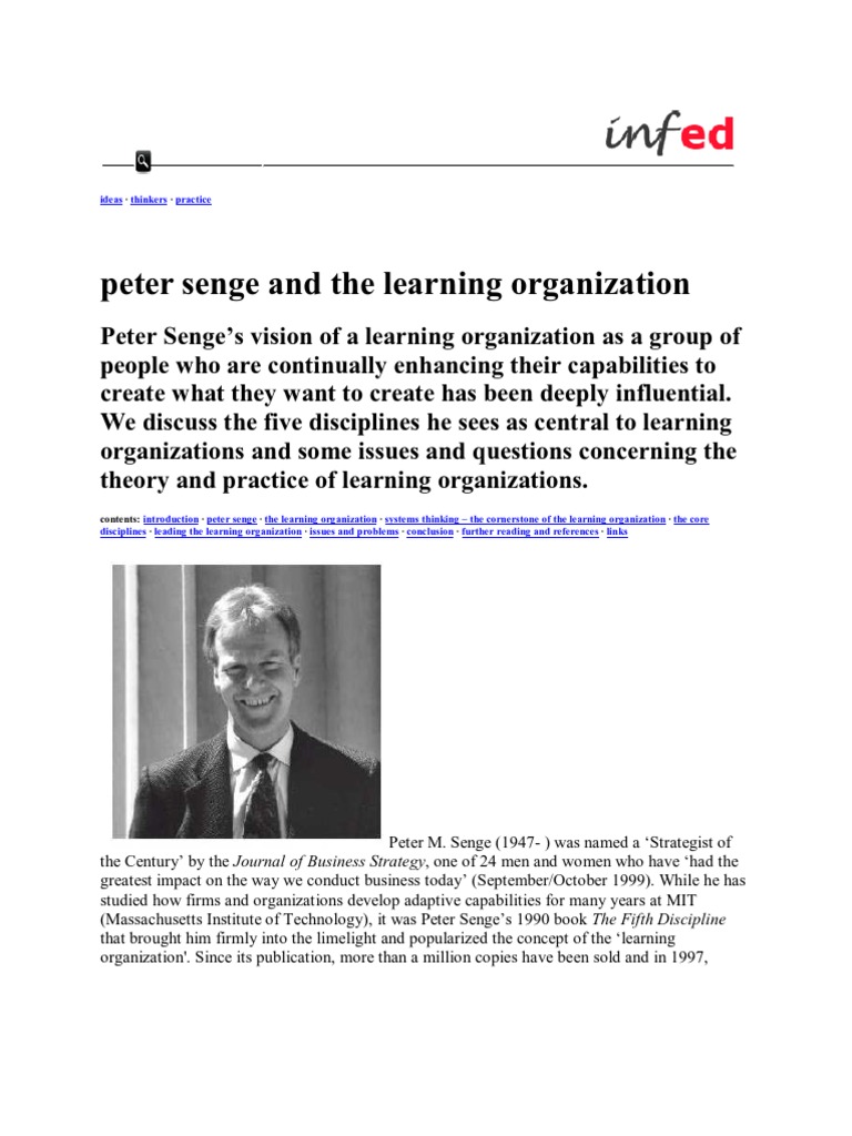 Peter Senge and The Learning Organization | PDF | System | Leadership