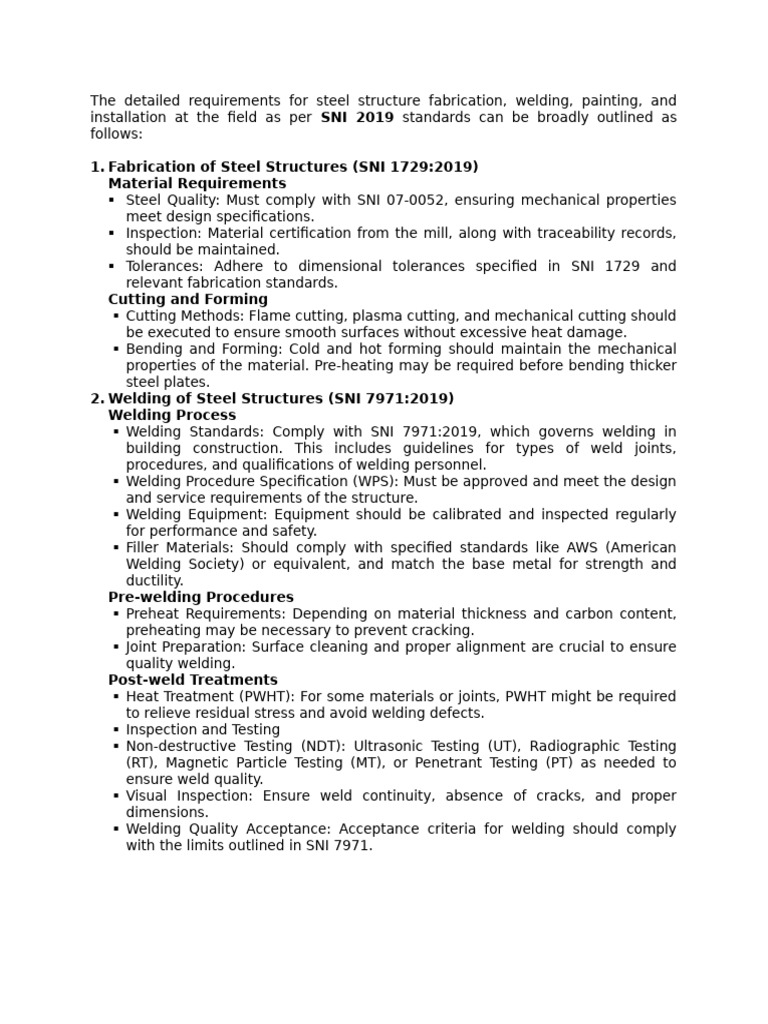 SNI 1729:2019 Steel Structure Standards | PDF | Welding | Construction