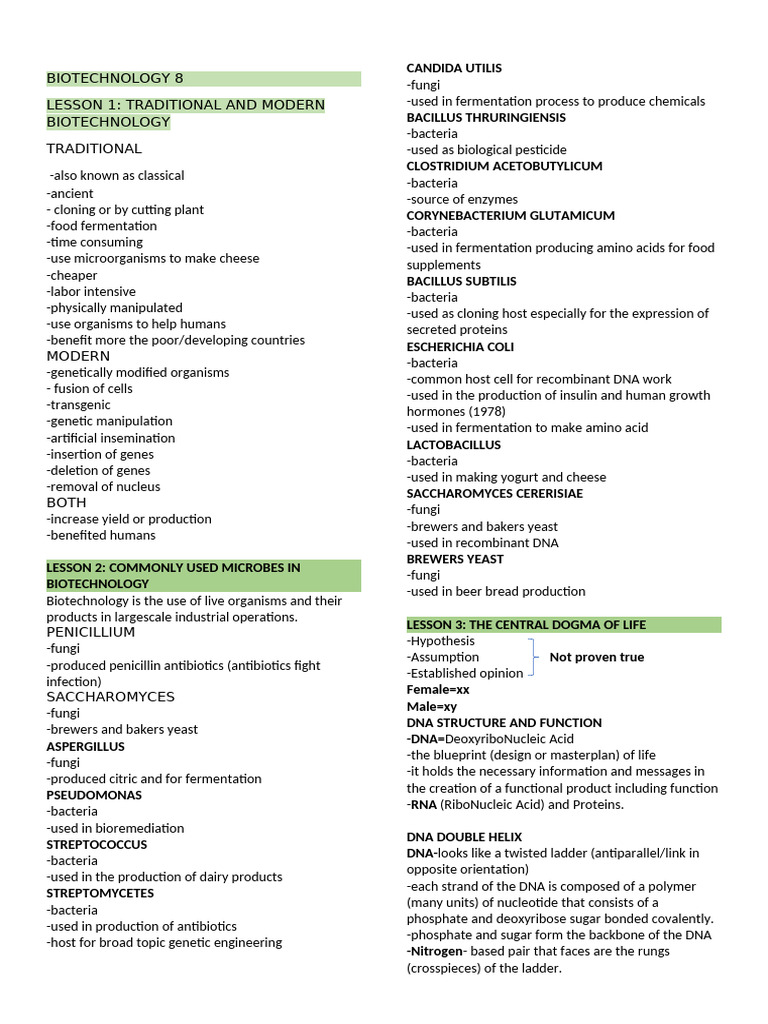 BIOTECHNOLOGY 82nd Quarter | PDF | Dna | Rna