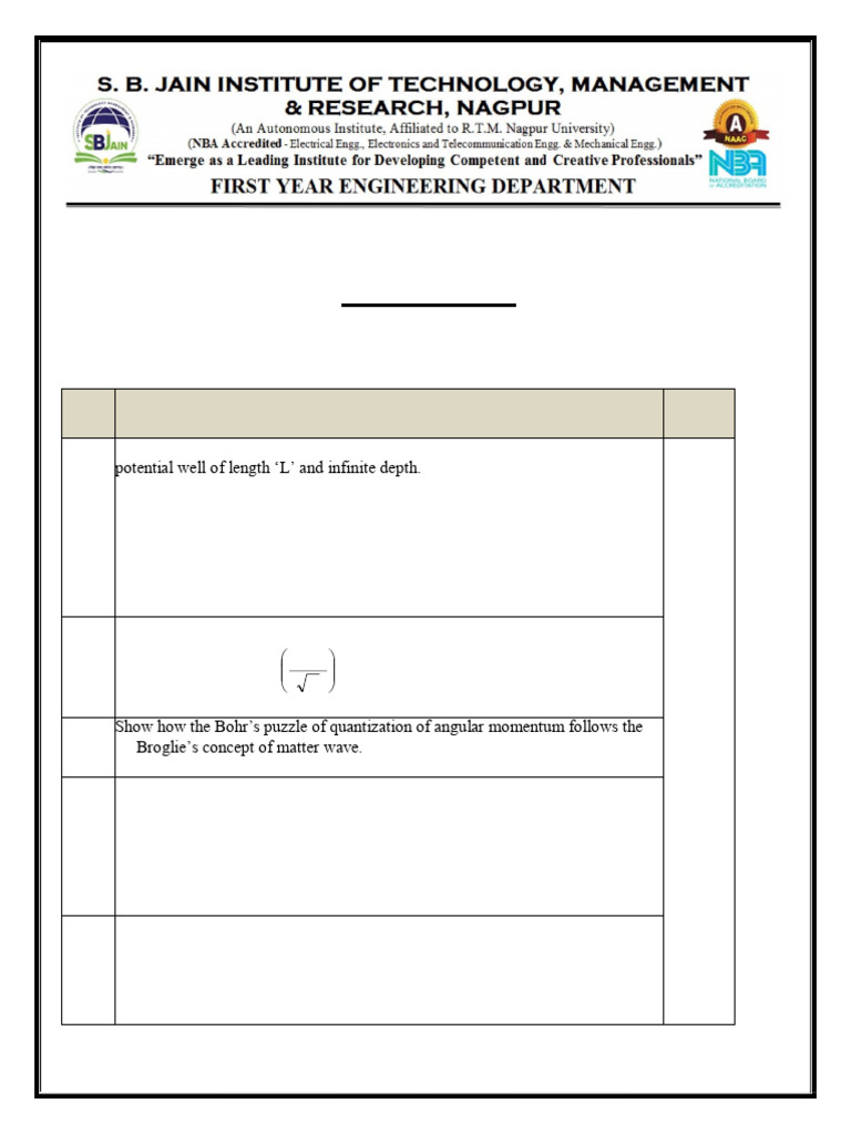 Home Assignment Unit I Tae 2 | PDF | Electron | Wave Function