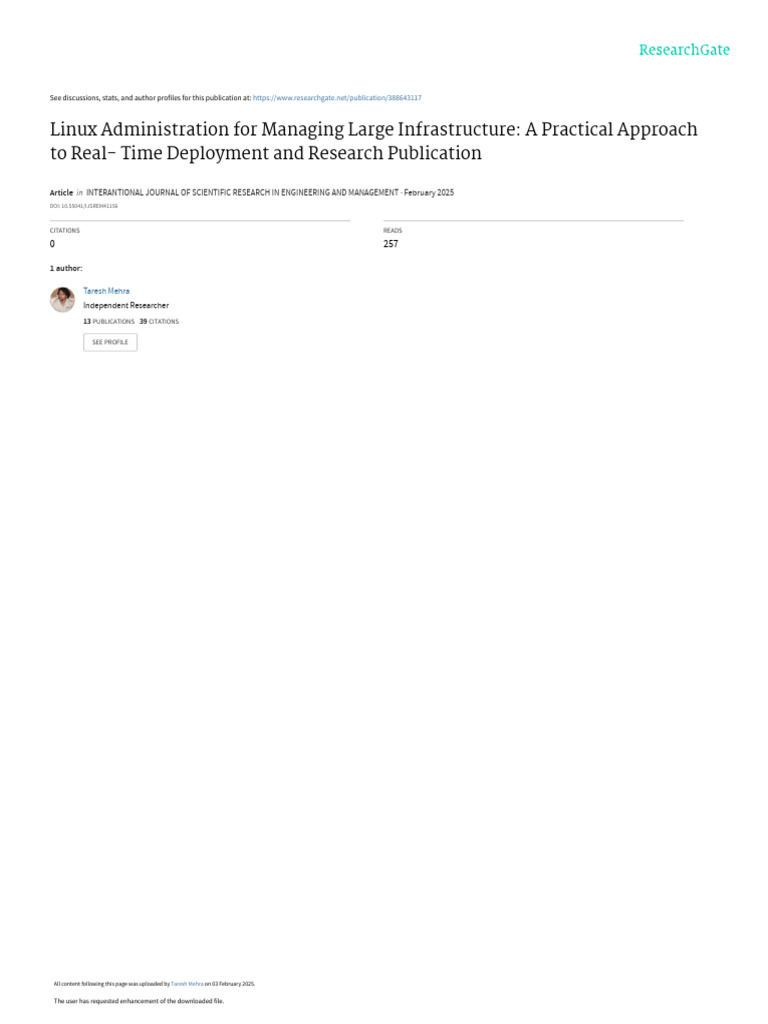 Linux Administration For Managing Large Infrastructure A Practical ...