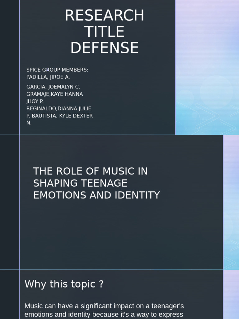 Music's Impact on Teen Emotions & Identity | PDF | Adolescence | Justice