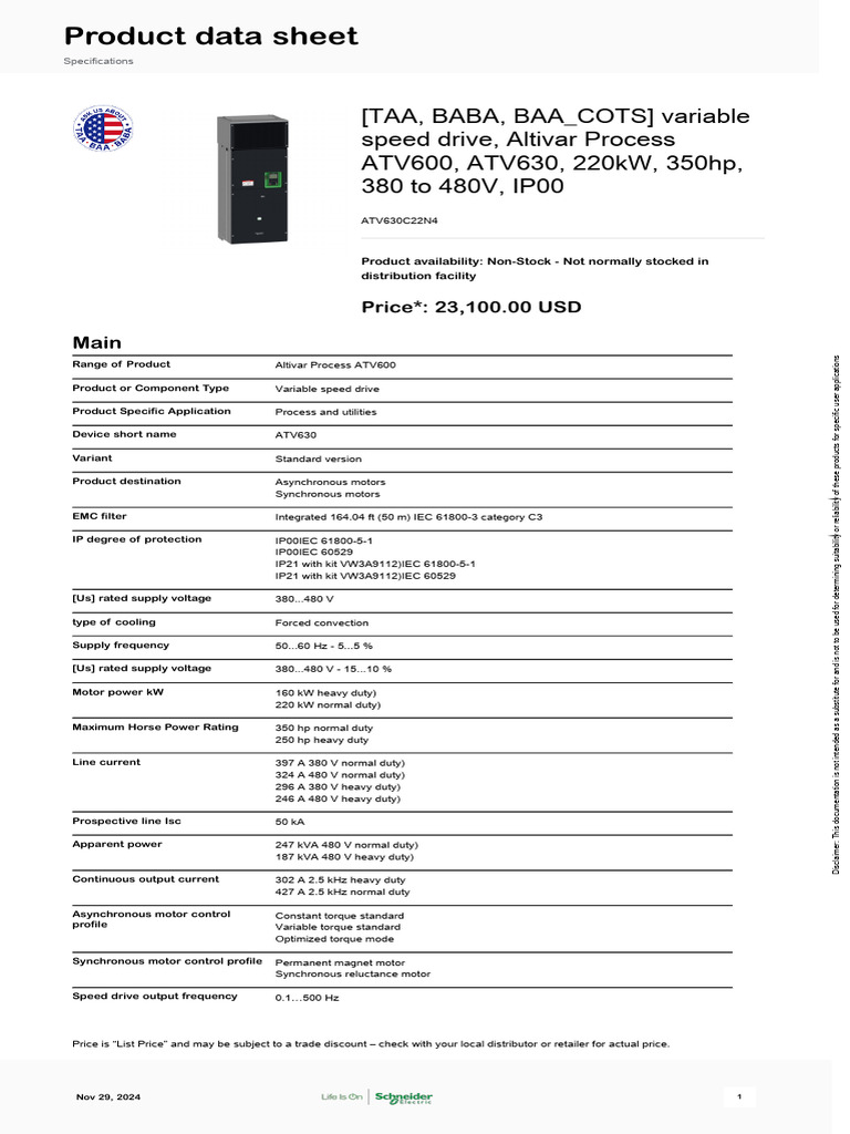 Schneider Electric - Altivar-Process-630-Variable-Frequency-Drives-VFD ...