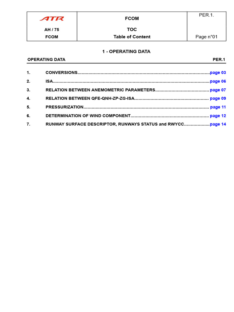 Aircraft Operating Data Guide | PDF | Aviation
