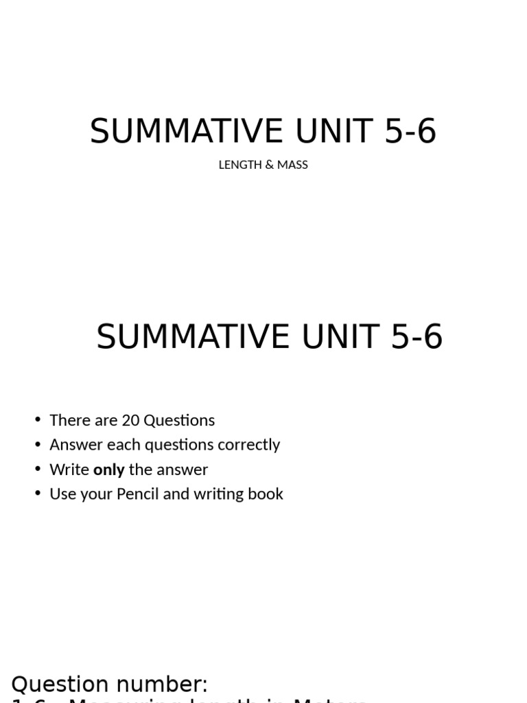 Math Summative Project Unit 5-6 | PDF | Units Of Measurement | Quantity