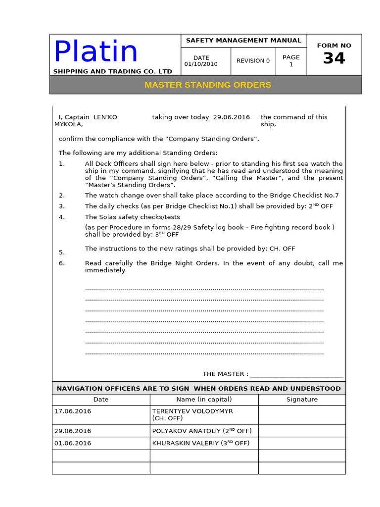 34 - Master standing orders | PDF | Shipping