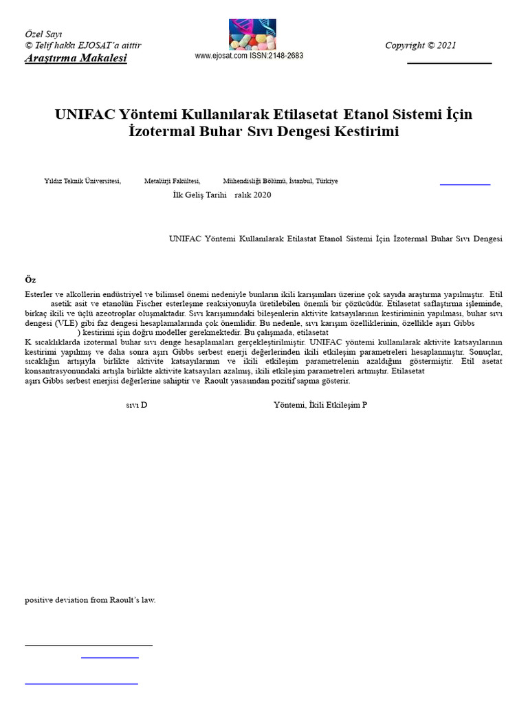 unifac yontemi | PDF