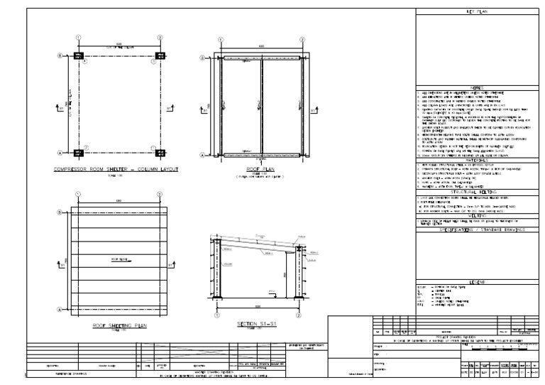 G.A of Compressor Room Shelter - Structural Detail Drawing | PDF