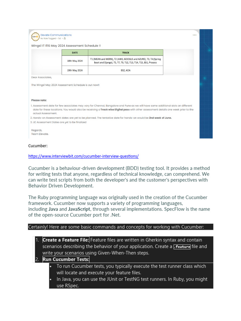 Cucumber Notes | PDF | Computer Science | Systems Engineering