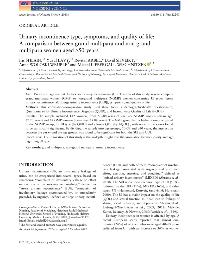 Incontinanace Urinare Grande Multipare | PDF | Urinary Incontinence ...