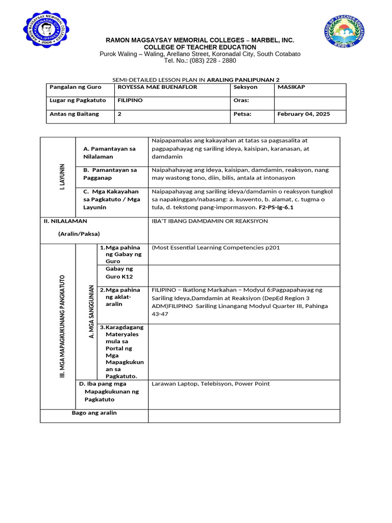Filipino Demo 1 | PDF