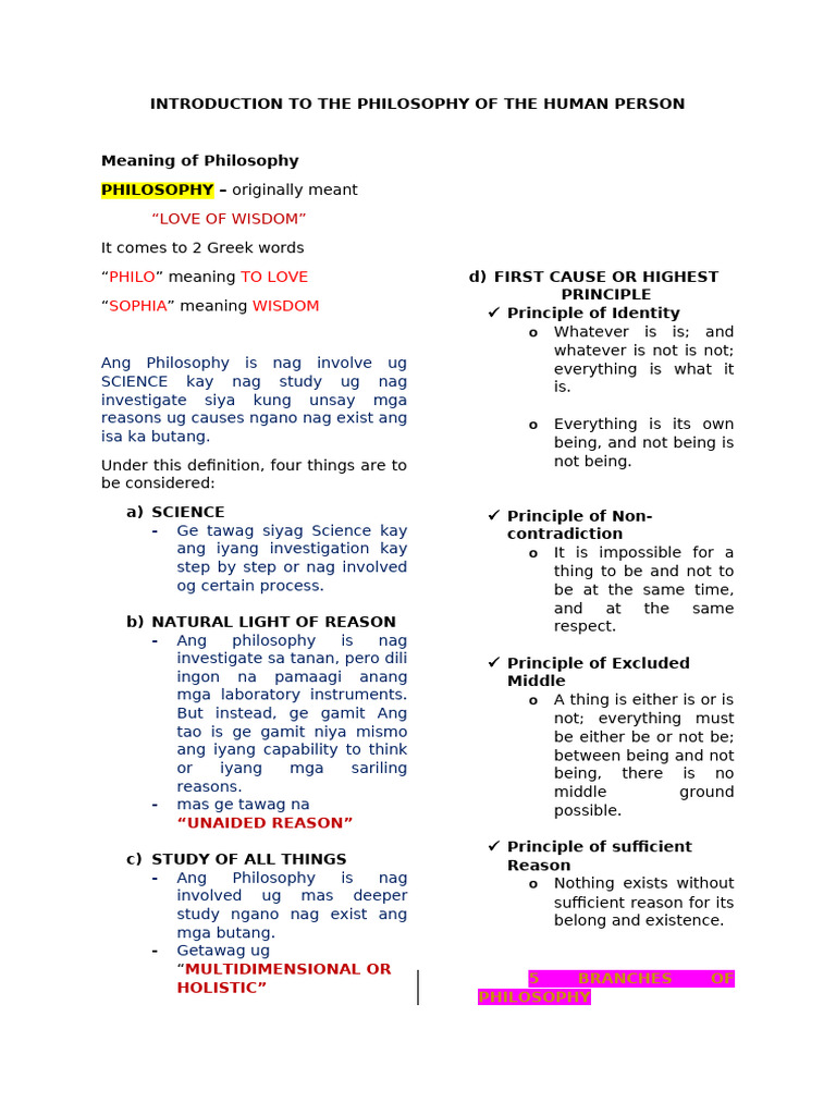 Introduction To The Philosophy of The Human Person | PDF | Logic | Reason