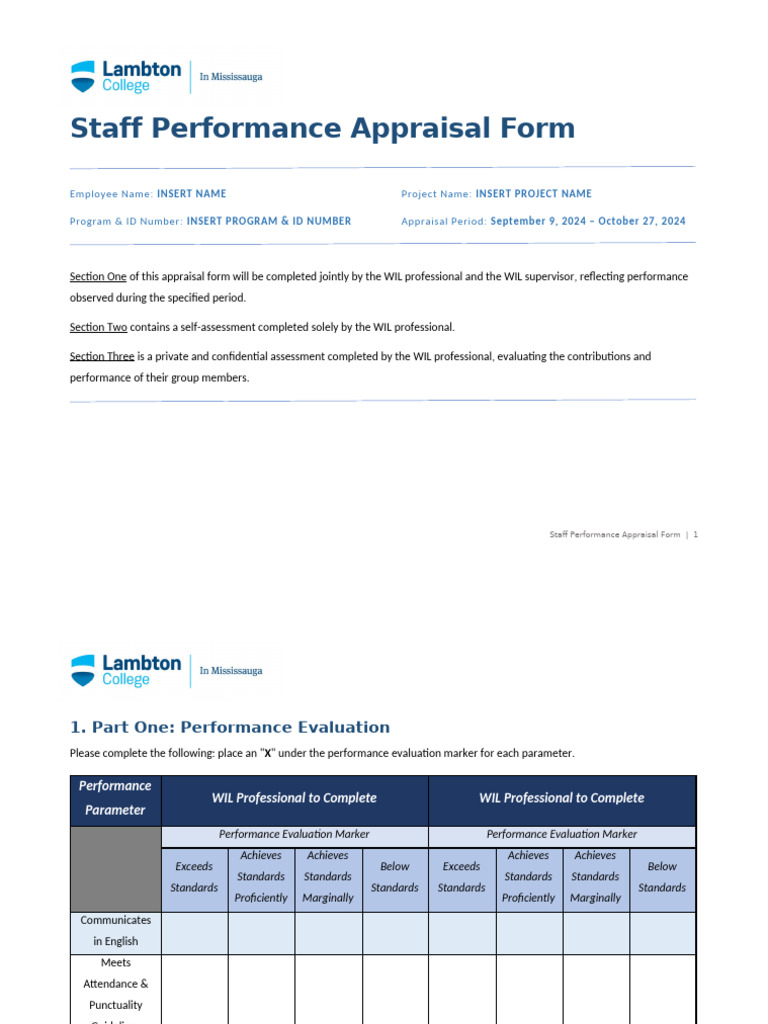 WIL Staff Performance Appraisal Form | PDF | Performance Appraisal | Business