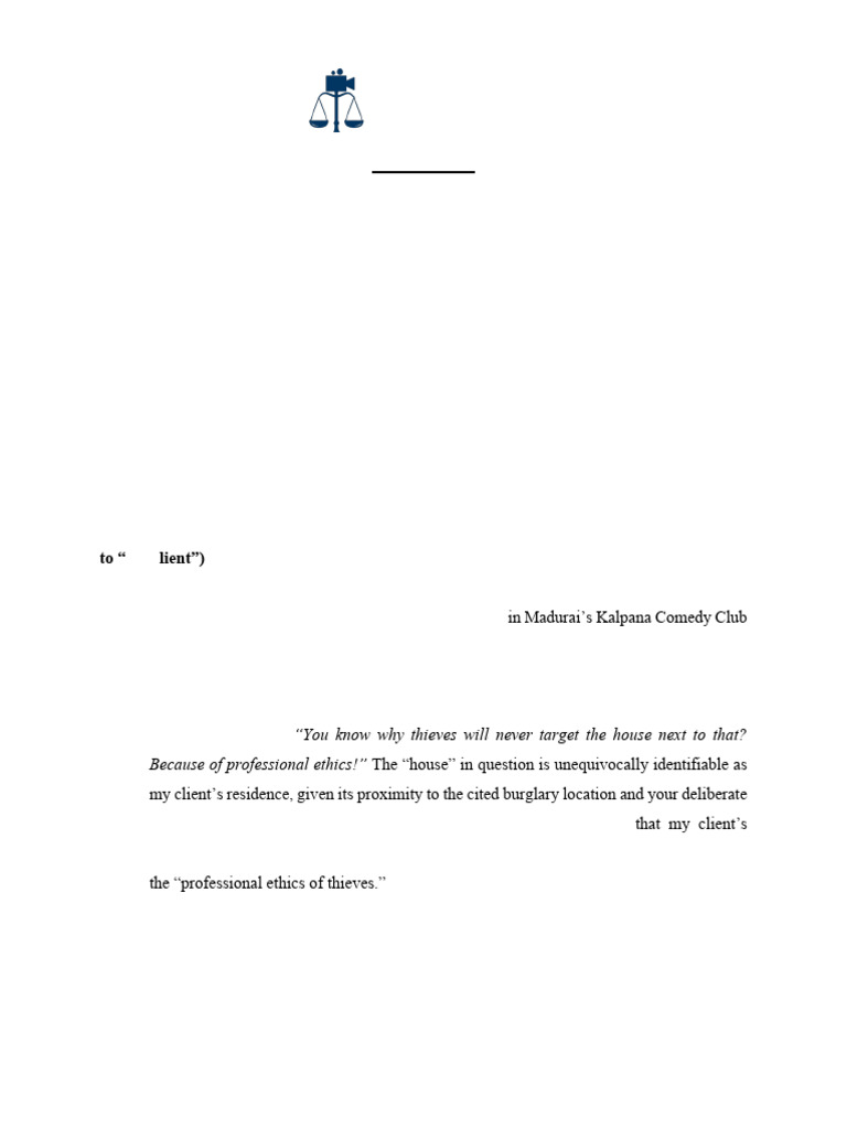 Legal Notice for Defamation Case | PDF | Defamation | Justice