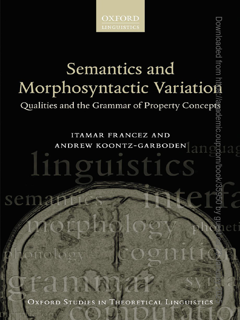 Semantics and Morphosyntactic Variation | PDF | Semantics | Linguistics